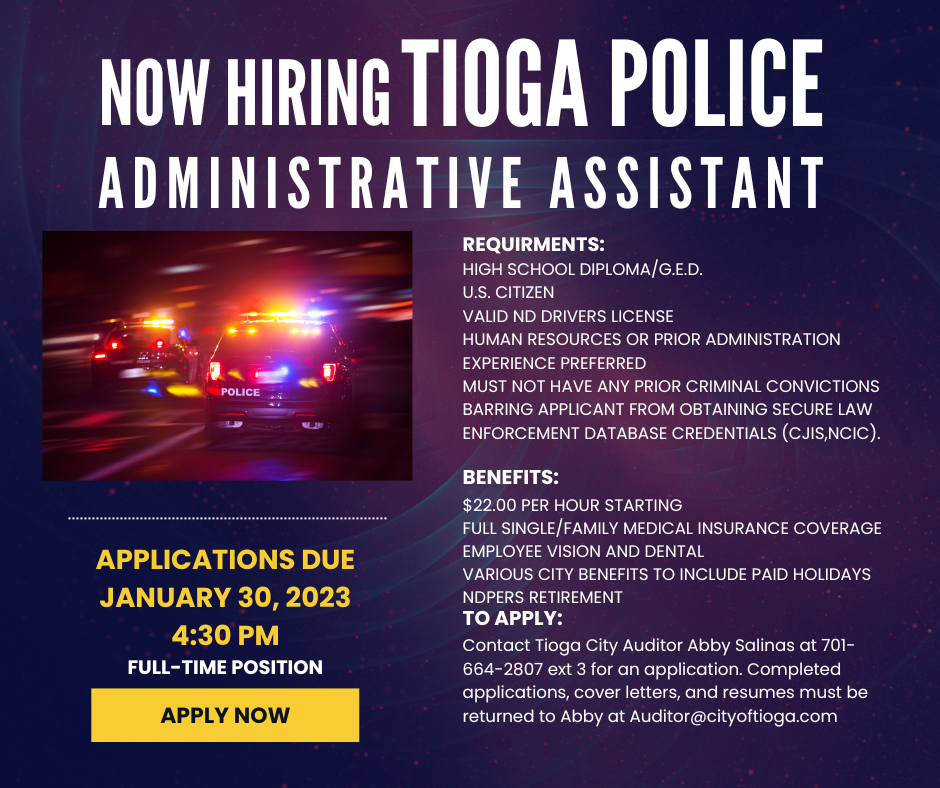 Tioga, North Dakota - Departments